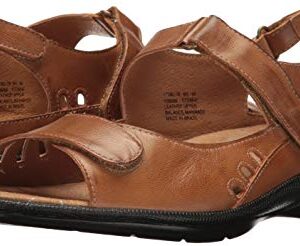 Drew Women's Tide Hook and Loop Sandal,Cognac Leather,US 9 WW