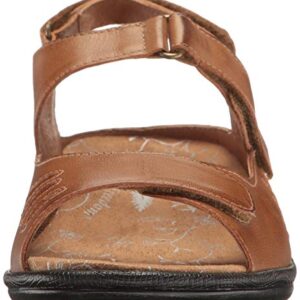 Drew Women's Tide Hook and Loop Sandal,Cognac Leather,US 9 WW