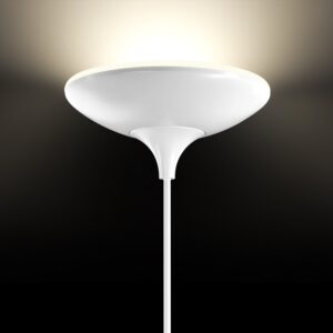 Globe LED Floor Lamp Torchiere, Energy Star Certified, Dimmable, Super Bright, 43W, 3010 Lumens, Matte White Finish,12783