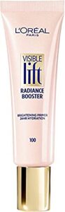 l'oreal paris makeup visible lift radiance booster, skincare-based primer, 24hr hydration, instantly brightens, smoothes and evens skin, radiant finish, enriched with nourishing oils, 0.84 fl; oz.