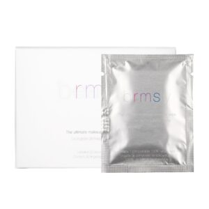 rms beauty the ultimate makeup remover wipes- gentle facial cleansing cloths with moisturizing organic coconut oil on cotton wipes, cleanse without irritation & safe near delicate eye area (20 count)