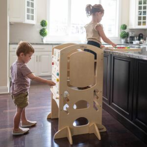 Little Partners Limited Edition Learning Tower®, Toddler Tower - Wooden Kitchen Stool and Helper Tower for Babies, Toddlers and Kids, Team Building Skills, Kitchen Step Stool (Natural)