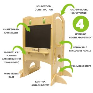 Little Partners Limited Edition Learning Tower®, Toddler Tower - Wooden Kitchen Stool and Helper Tower for Babies, Toddlers and Kids, Team Building Skills, Kitchen Step Stool (Natural)