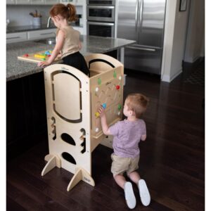 Little Partners Limited Edition Learning Tower®, Toddler Tower - Wooden Kitchen Stool and Helper Tower for Babies, Toddlers and Kids, Team Building Skills, Kitchen Step Stool (Natural)