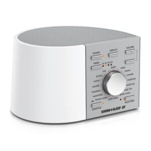 sound+sleep se special edition high fidelity sleep sound machine with real non-looping nature sounds, fan sounds,white/silver