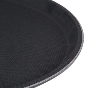 TrueCraftware Set of 2 Round 16" Non-Slip Serving Trays Black- Serving Tray Serving Coffee Appetizer Breakfast Perfect for Kitchen Café Hotel and Restaurants