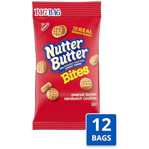 Nutter Butter Bites Peanut Butter Sandwich Cookies, Big Bag, 12 - 3 oz Packs