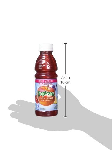 Tropicana 100% Juice, 3 flavor, 10 fl oz (Pack of 24) - Pineapple Peach Mango Juice, Fruit Medley, Strawberry Orange Juice