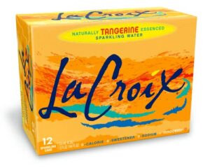 lacroix sparkling water, tangerine, 12 fl oz (pack of 12)