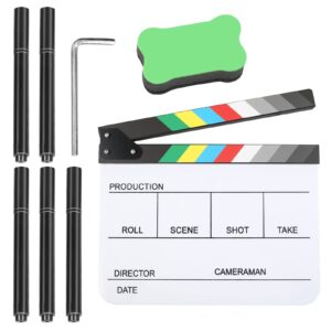 brandon-dy 10“x12”acrylic film movie directors clapboard,hollywood filming slate movie clapboard,movie film clap board，cut action scene board for films