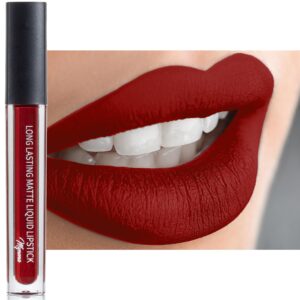 mynena red lipstick matte long lasting smudge proof waterproof lightweight for high comfort all-day wear vegan talc-free paraben-free cruelty-free lip stain | elle