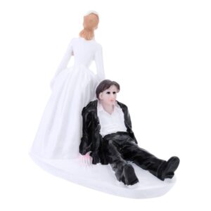 Anself Synthetic Resin Bride & Groom Wedding Cake Topper Romantic Wedding Party Decoration Adorable Figurine Craft Gift