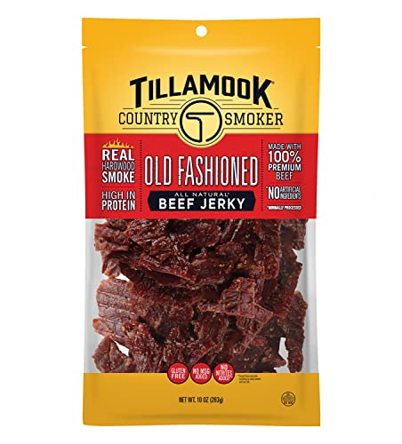 Tillamook Country Smoker Real Hardwood Smoked Beef Jerky, Old Fashioned, 10 Ounce