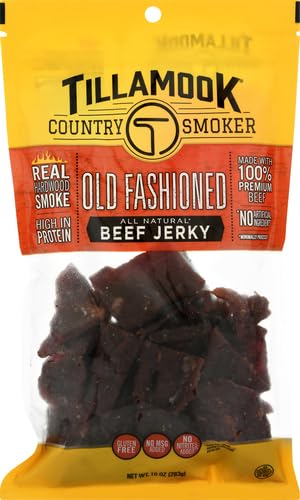 Tillamook Country Smoker Real Hardwood Smoked Beef Jerky, Old Fashioned, 10 Ounce