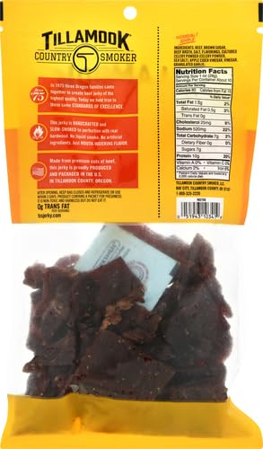 Tillamook Country Smoker Real Hardwood Smoked Beef Jerky, Old Fashioned, 10 Ounce