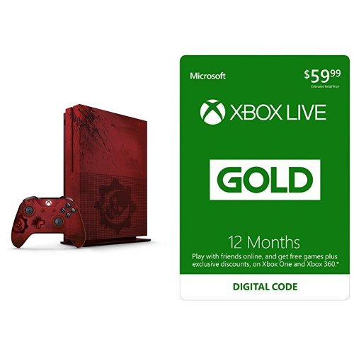 Xbox One S 2TB Console - Gears of War 4 Limited Edition + Xbox Live 12 Month Gold Membership Bundle