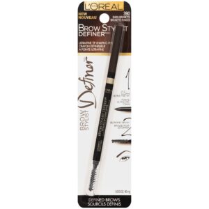 L'Oreal Paris Makeup Brow Stylist Definer Waterproof Eyebrow Pencil, Ultra-Fine Mechanical & Retractable Brow Pencil, Draws Tiny Brow Hairs & Fills in Sparse Areas & Gaps, Dark Brunette, 0.003 oz.