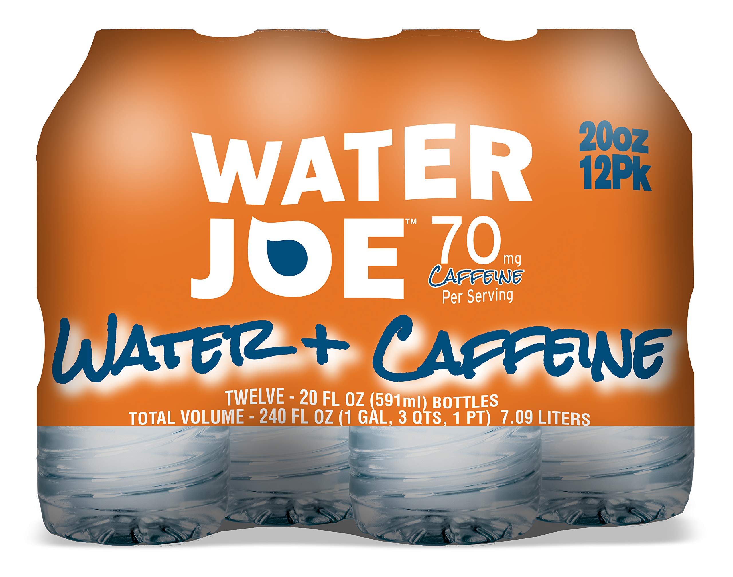 Water Joe Caffeinated Water (12 Pack), 20 Oz Bottles with 70mg of Caffeine | Sugar Free Substitute to Coffee, Soda, and Energy Drinks