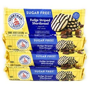 voortman fudge striped shortbread sugar free cookies (pack of 4)