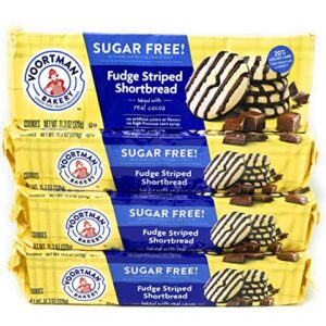 Voortman Fudge Striped Shortbread Sugar Free Cookies (Pack of 4)