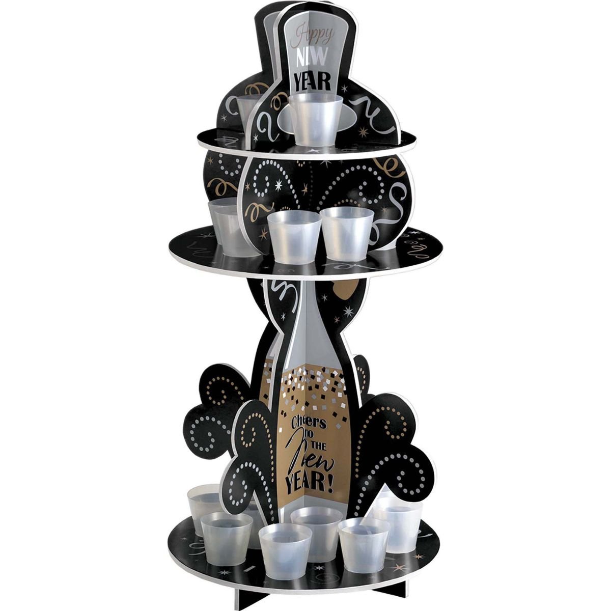 Bold & Festive Laminated Foam Core New Year's Eve Shot Glass Holder - 22.5" x 11.5" ( 1 Pc.) - Durable & Stylish Design | Perfect for New Year Celebrations