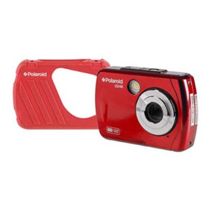 polaroid is048 waterproof instant sharing 16 mp digital portable handheld action camera, red