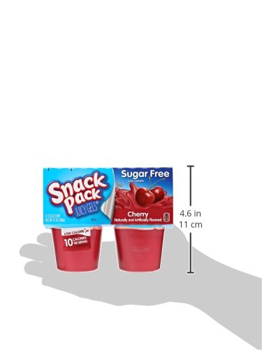 Snack Pack Sugar Free Cherry Flavored Juicy Gels, 4 Count Snack Cups