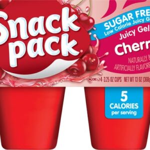 Snack Pack Sugar Free Cherry Flavored Juicy Gels, 4 Count Snack Cups