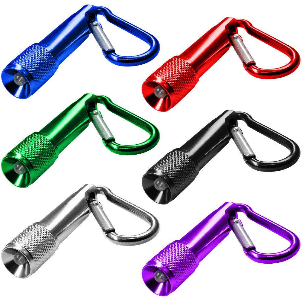 maxin 6 Pack Mini LED Keychain Flashlight, Battery Poweres Torch Light,Super Mini Key Chain Flashlights, for Home and Outdoor Activities. (6 Colors)