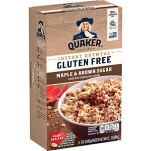 quaker, gluten free instant oatmeal, maple & brown sugar, 8 ct