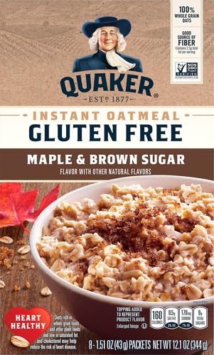 Quaker, Gluten Free Instant Oatmeal, Maple & Brown Sugar, 8 Ct