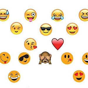 Temporary Emoticon Smiley Face Tattoos - 16 Assorted Emoticon Styles - Fun Gift, Party Favors, Party Toys, Goody Bag Stuffers, Easter Egg Stuffers 2" 144 Pack