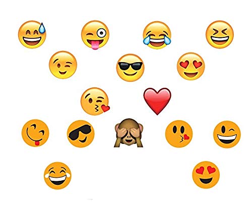 Temporary Emoticon Smiley Face Tattoos - 16 Assorted Emoticon Styles - Fun Gift, Party Favors, Party Toys, Goody Bag Stuffers, Easter Egg Stuffers 2" 144 Pack