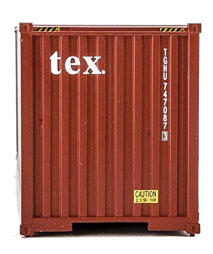 Walthers SceneMaster HO Scale Model of Tex (Brown, White) 40' Hi Cube Corrugated Side Container,949-8266