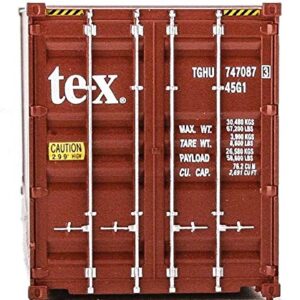 Walthers SceneMaster HO Scale Model of Tex (Brown, White) 40' Hi Cube Corrugated Side Container,949-8266