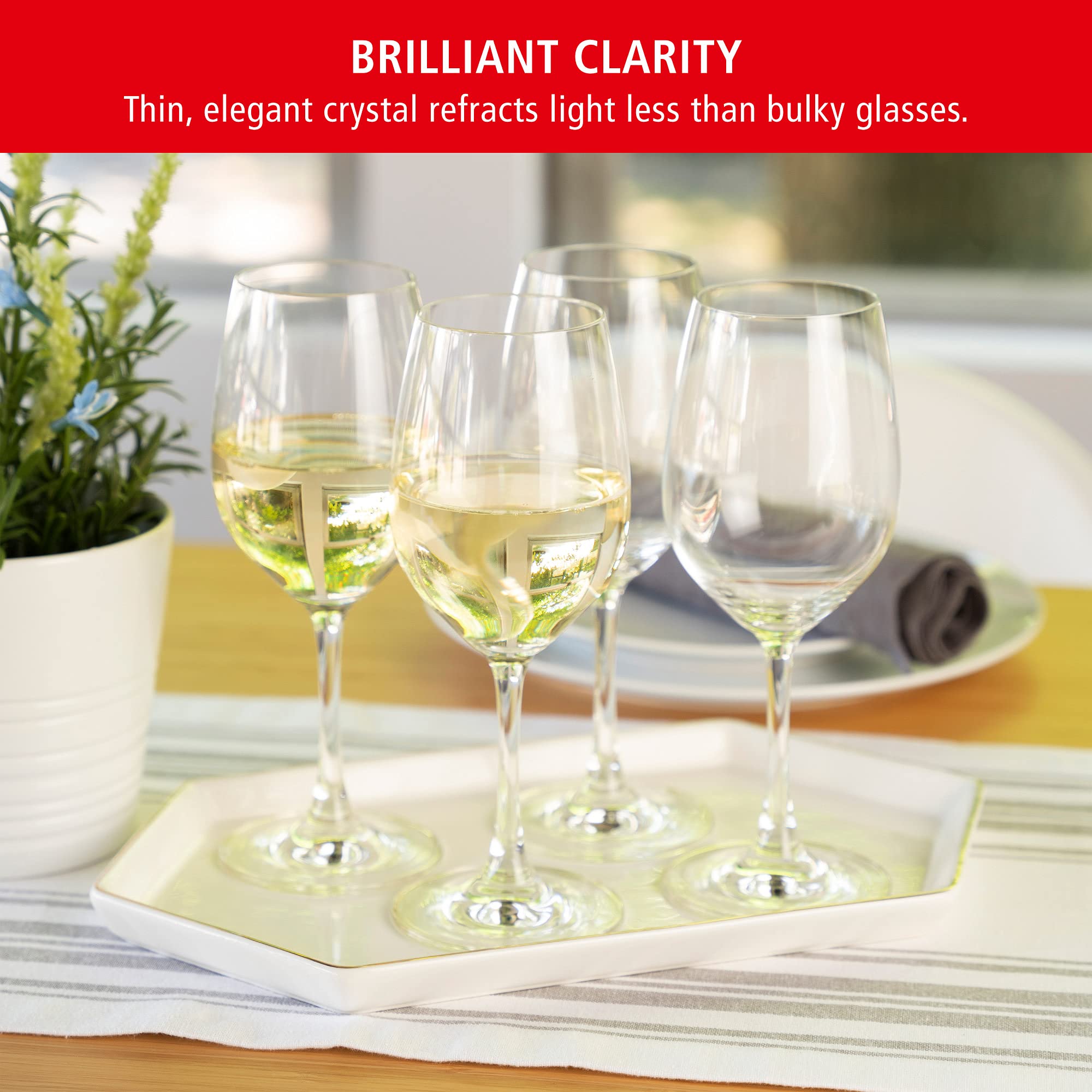 Spiegelau Wine Lovers White Wine Glasses, Set of 4, European-Made Lead-Free Crystal, Classic Stemmed, Dishwasher Safe, Professional Quality White Wine Glass Gift Set, 13.4 oz