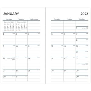 2023-2024 Blue Sky™ 24-Month Weekly/Monthly Planning Calendar, 3-5/8" x 6-1/8", Ashlyn Navy, January 2023 To December 20