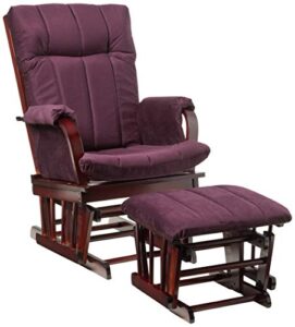 artiva usa wood glider chair and ottoman mircofiber cushion set