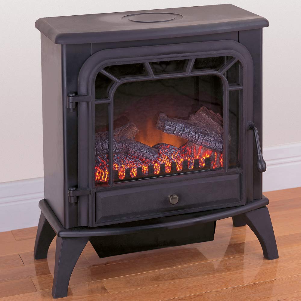 ProCom 20" Compact Cherry Oak Electric Caster Wheels Fireplace, Medium