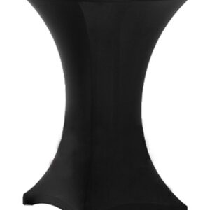 Tina's 32x43 Inch Highboy Spandex Cocktail Table Covers Black, Cocktail Table Spandex Covers, Fitted Stretch Cocktail Table Tablecloth for Round Tables