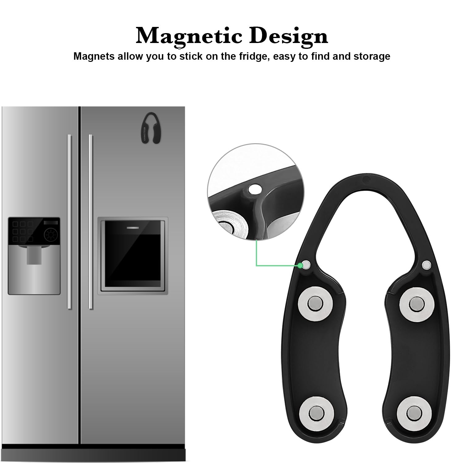 Wine Foil Cutter Magnetic Design [2 Pieces], 4 Stainless Blades Foil Remover Wine Bottles Opener Accessory, Removes Foil Top Effortlessly with Gift Box for Wine Lovers, Black