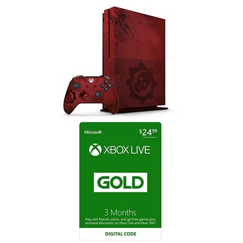 Xbox One S 2TB Console - Gears of War 4 Limited Edition + Xbox Live 3 Month Gold Membership Bundle