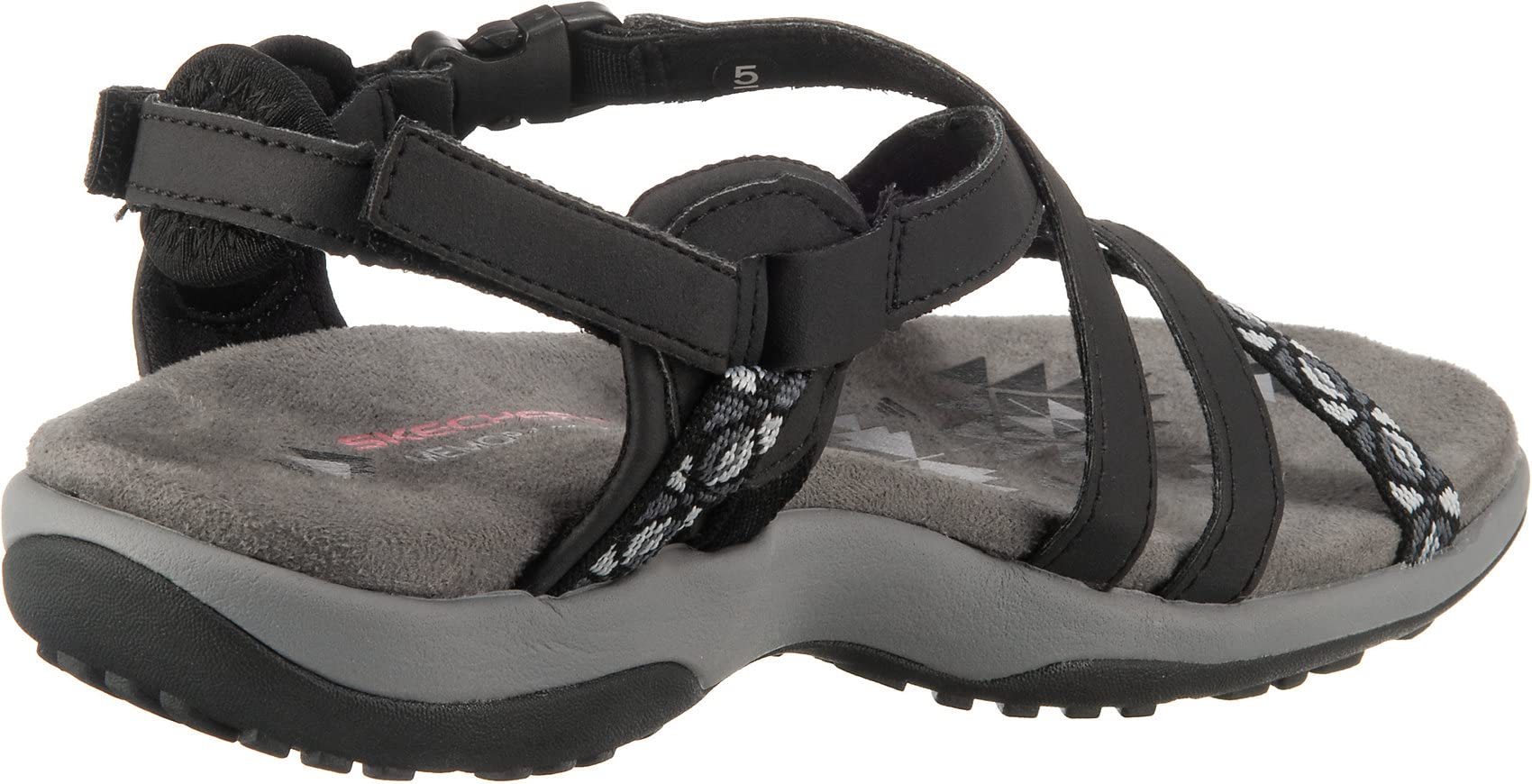 Skechers Women's Regga Slim Keep Close Gladiator Sandal,black,11 M US