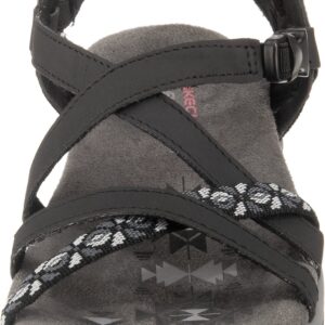 Skechers Women's Regga Slim Keep Close Gladiator Sandal,black,11 M US