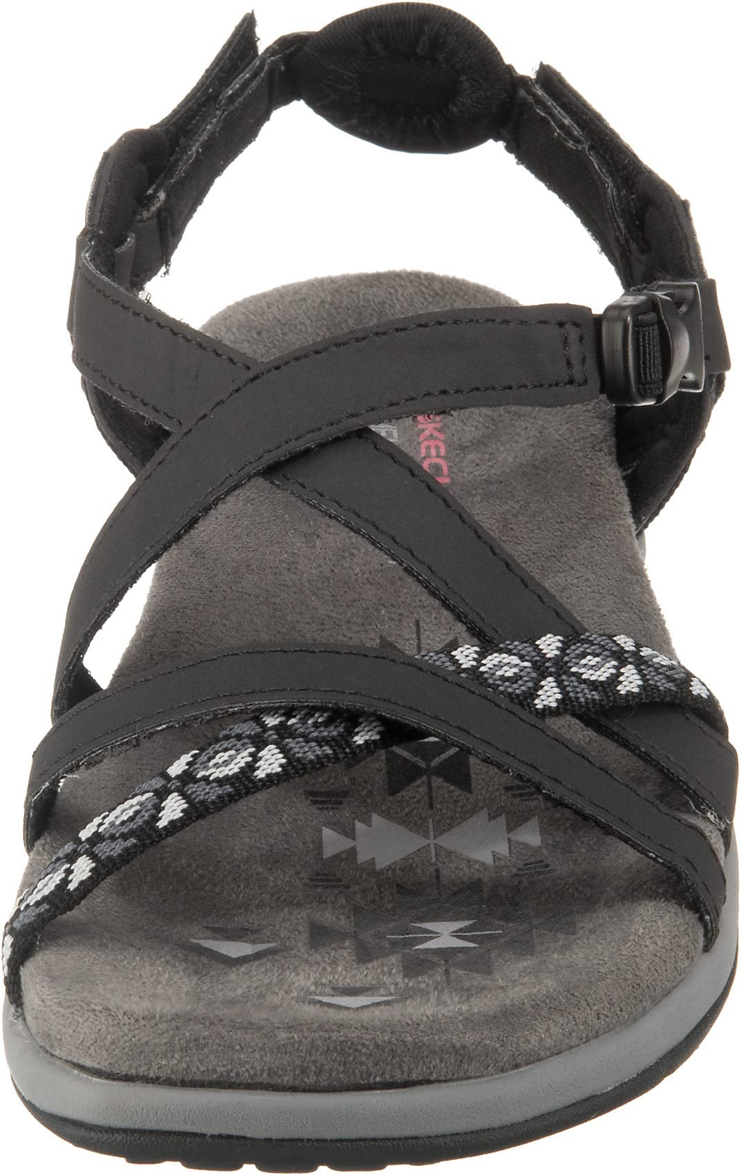 Skechers Women's Regga Slim Keep Close Gladiator Sandal,black,11 M US