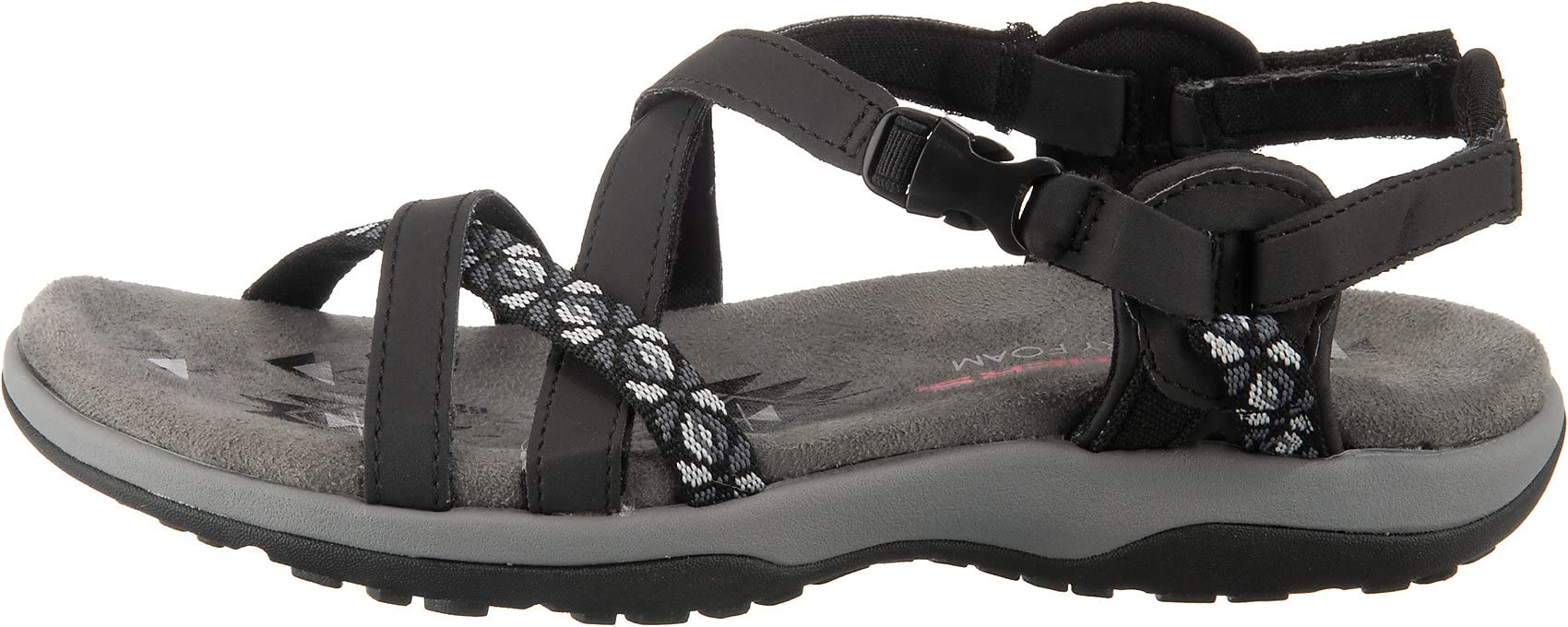 Skechers Women's Regga Slim Keep Close Gladiator Sandal,black,11 M US