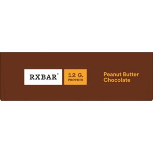 RXBAR Protein Bars, Protein Snack, Snack Bars, Peanut Butter Chocolate, 22oz Box (12 Bars)