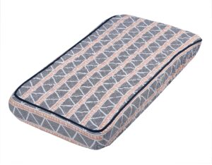 bacati - tribal/aztec muslin quilted changing pad cover (large triangles, coral/navy)