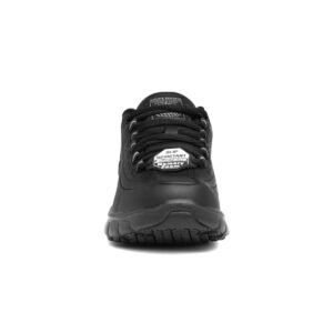 Skechers Women's Sure Track-TRICKEL Work Shoes, Black Leather, 7