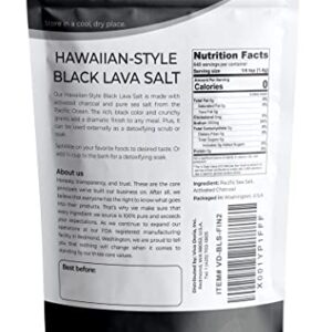 Viva Doria Hawaiian Black Lava Sea Salt, Fine Grain, Lava Salt, 2 lb (907 g)